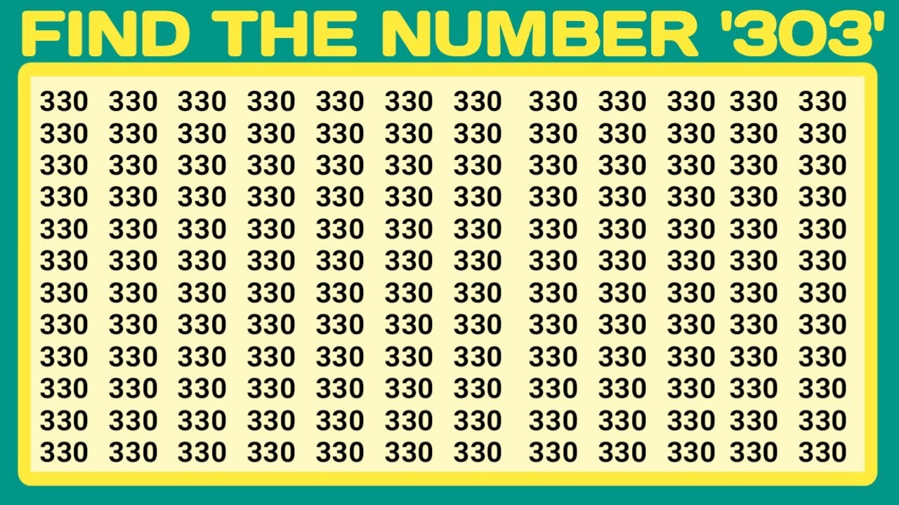 ONLY A GENIUS CAN FIND THE NUMBER '303' - YouTube