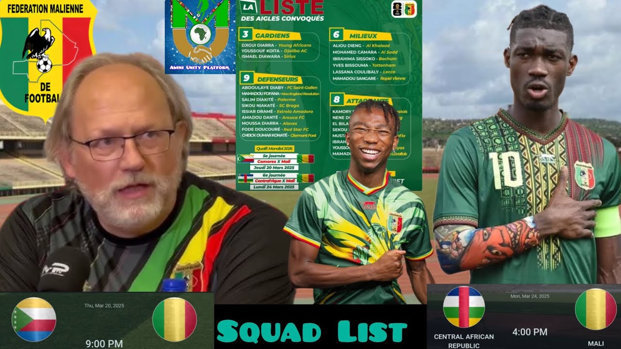 Mali 🇲🇱 27 Man Squad list For FIFA 2026 World Cup Qualifiers Against ...