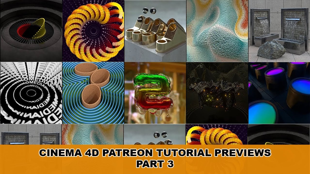 Compilation of Patreon "CINEMA 4D" Tutorials Previews - Part 3 - YouTube