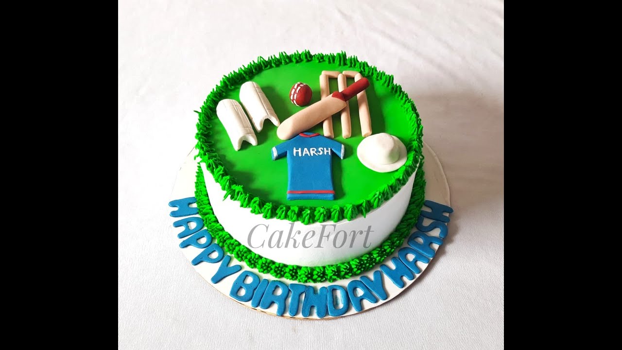 Cricket theme cake/ Fondant cricket Toppers/ Fondant toppers/ Cake ...