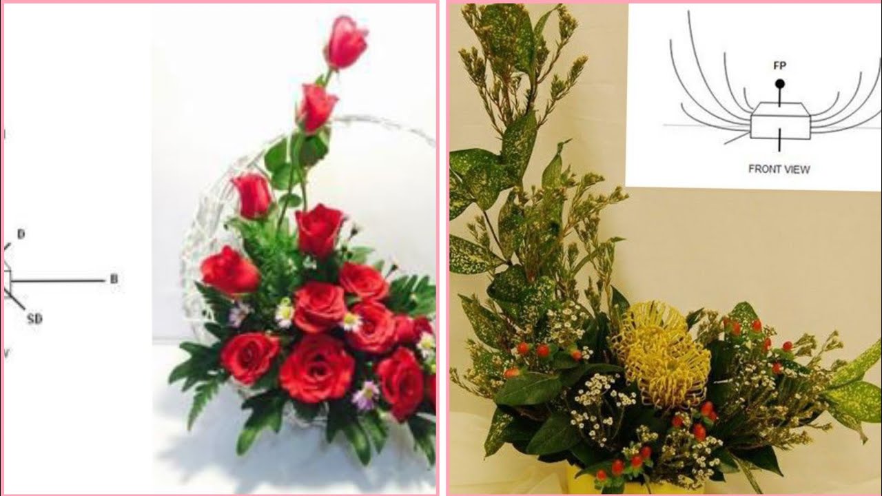 most beautiful line mass style flower arrangement - YouTube