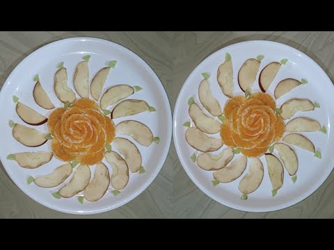 Fruits Decoration || Decoration Ideas || Plate Decoration || Decoration with Orange, Apple & Grapes