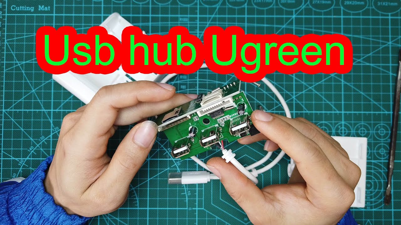 Đầu đọc thẻ usb hub Ugreen 30340 disassembly teardown - YouTube