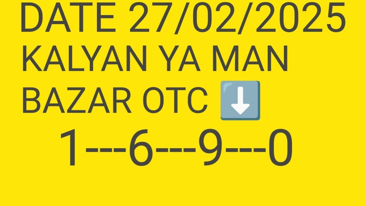 KALYAN FIX OTC MARKETS AND OK MAIN BAZAR MATKA BOOK - YouTube