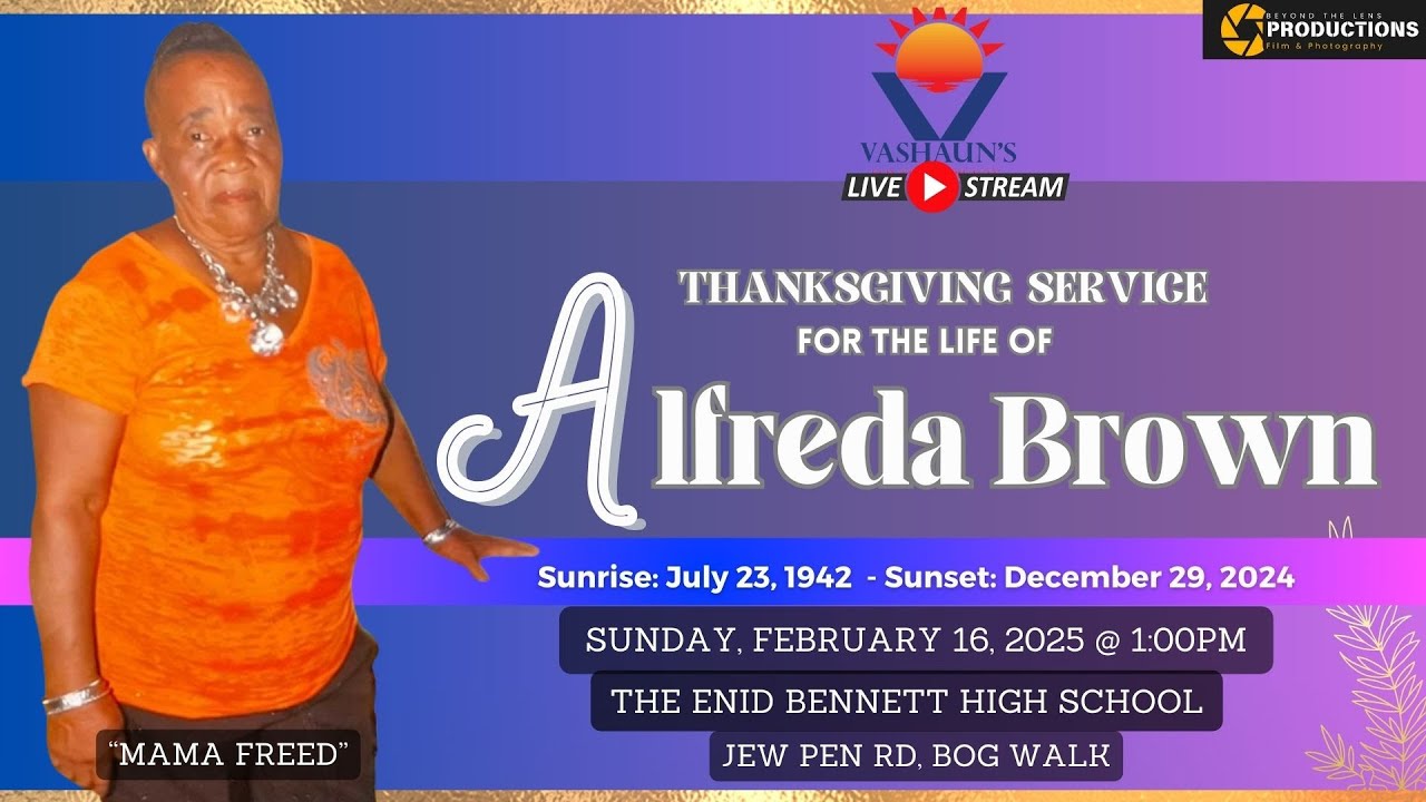 THANKSGIVING SERVICE FOR THE LIFE OF ALFREDA "MAMA FREED" BROWN - YouTube