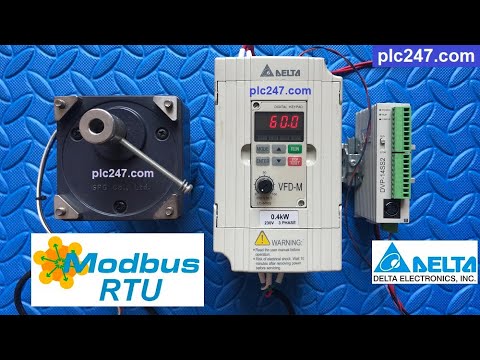 DVP 14SS2 "Modbus RTU" DELTA VFD-M - YouTube