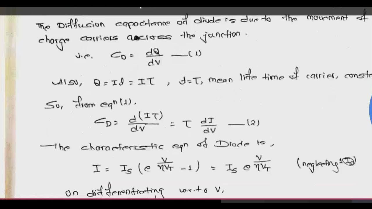 Diode Capacitance/Junction Capacitance || Transition Capacitance (CT) || Diffusion Capacitance ...