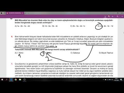 18.05.2020 Sivas Mem 2 Denemesi İnkılap Tarihi Sorularının Çözümü