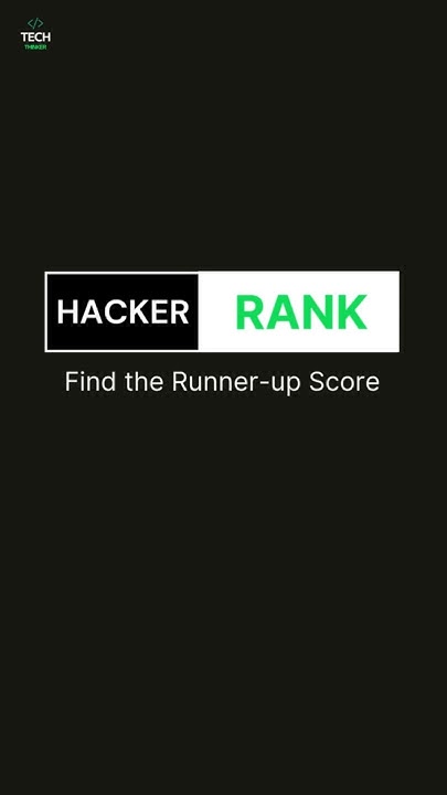 Belajar problem solving hacker rank : Find Runner-Up Score #computervision #hackerrank - YouTube