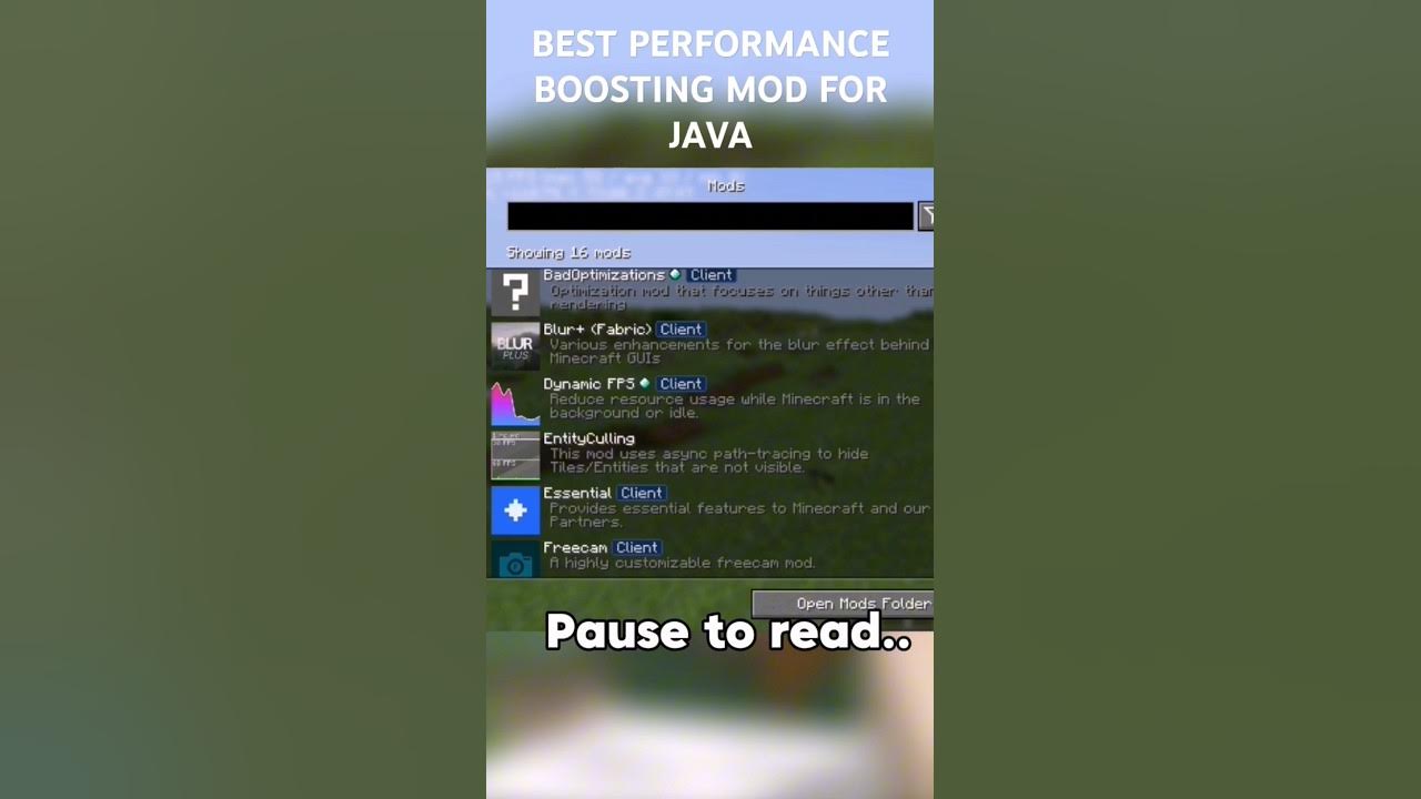 BEST PERFORMANCE BOOSTING MOD FOR JAVA - YouTube