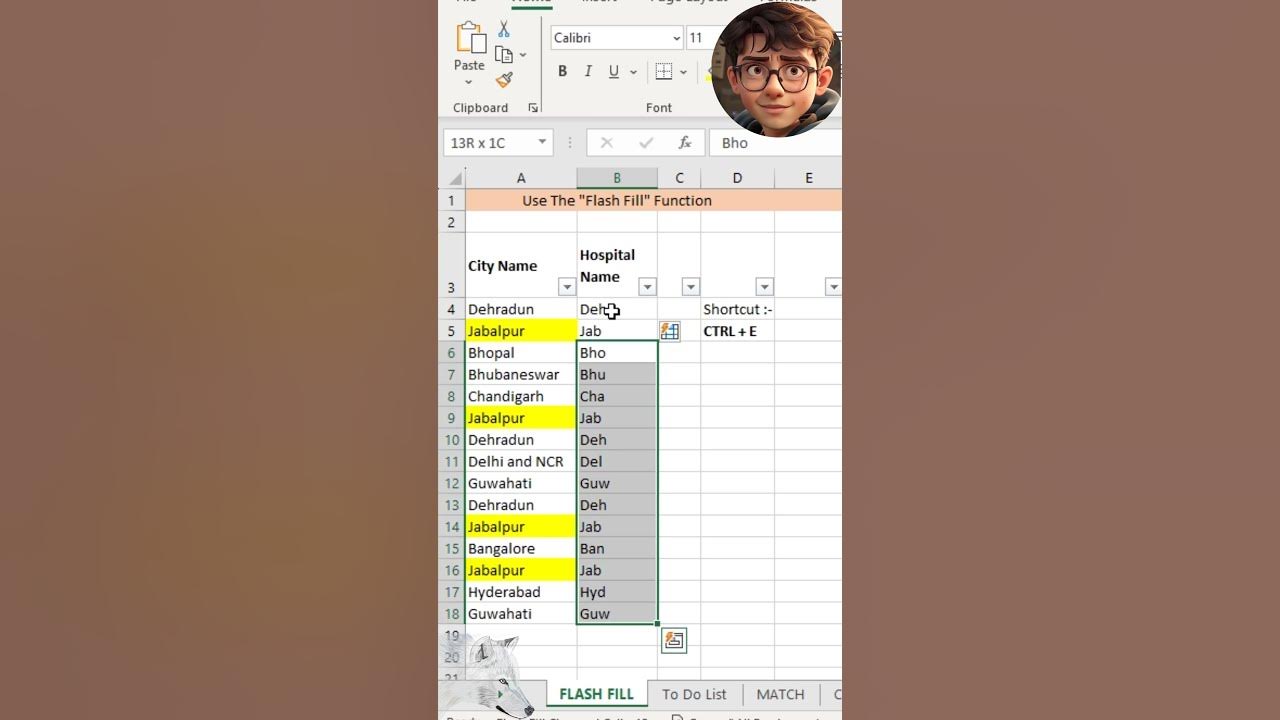 How to Use Flash Fill Function #excel #msoffice #function #microsoftoffice #shorts #short # ...
