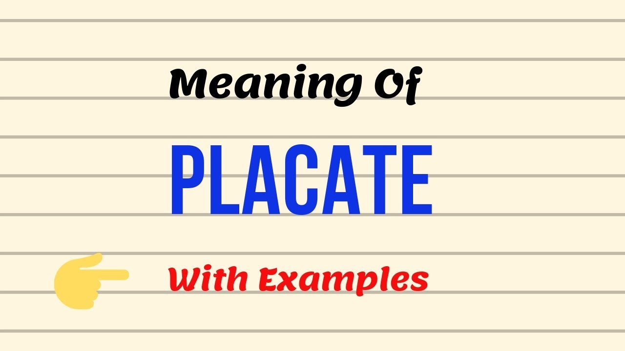 Meaning Of Placate Examples Urdu Hindi YouTube