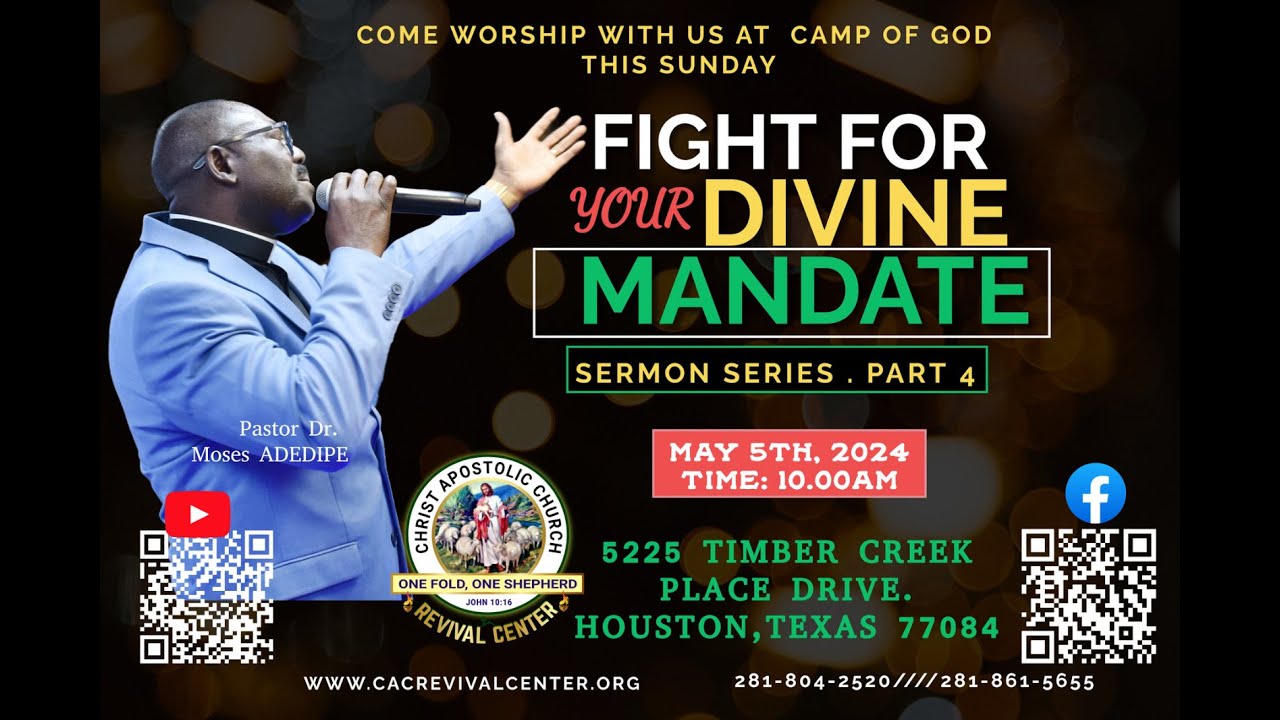 Fight your divine mandate /Pastor Dr Moses Adedipe - YouTube
