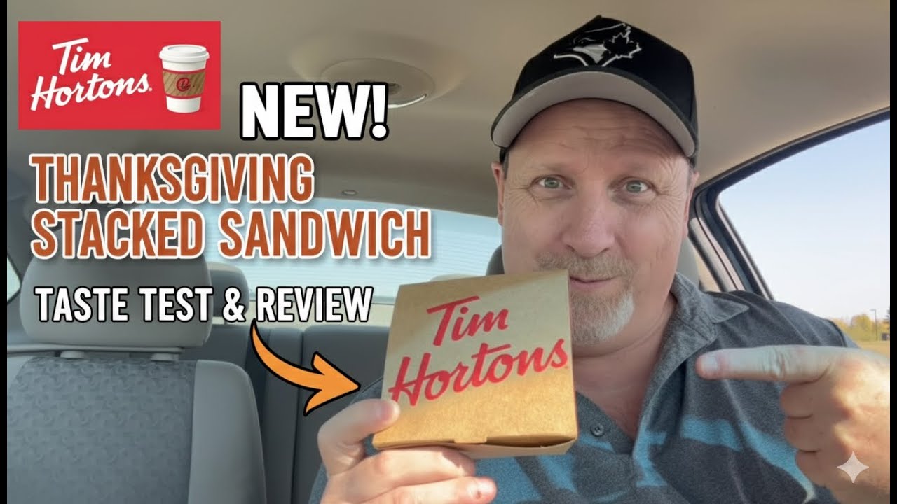 Tim Hortons Thanksgiving Sandwich Taste Test! - YouTube