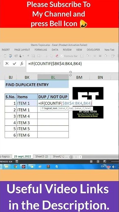 How To Check Duplicate Entry Using Countif Formula My Execl Tutor Exceltutorial Excel Youtube