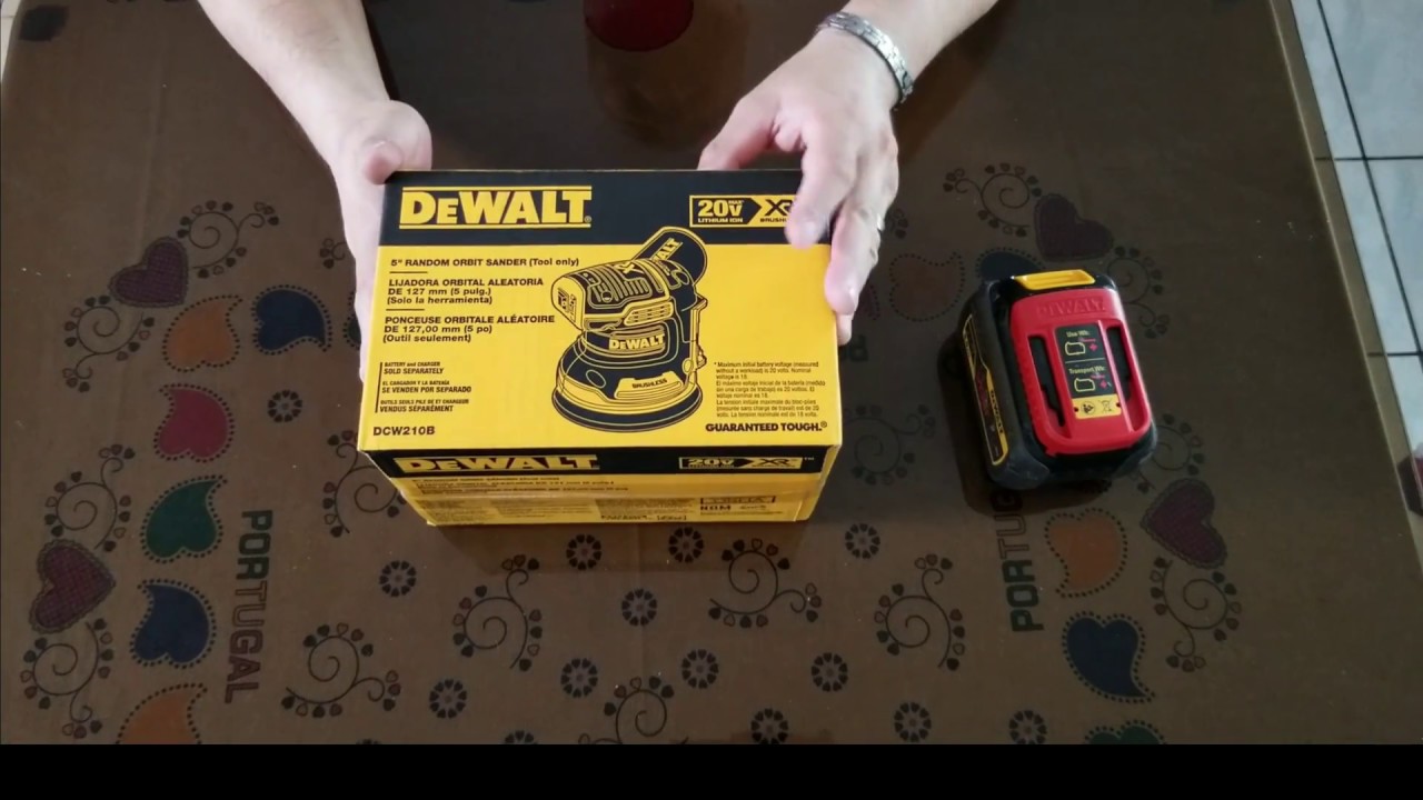 DEWALT DCW210 20-volt MAX XR Cordless Random Orbital Sander Unboxing ...