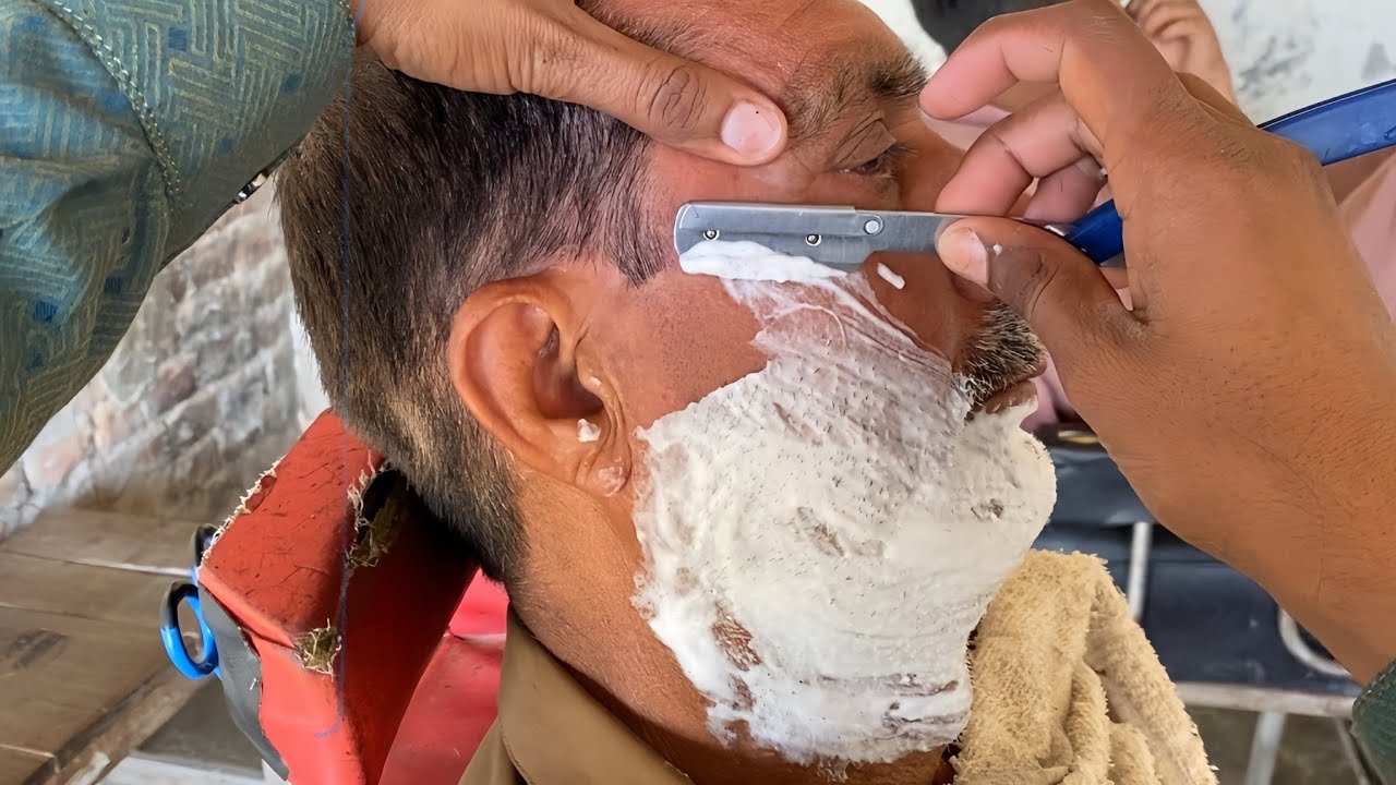 ASMR Fast Shaving in Barbershop with Barber Old Man 👨‍🦲 [ASMR FADI ...