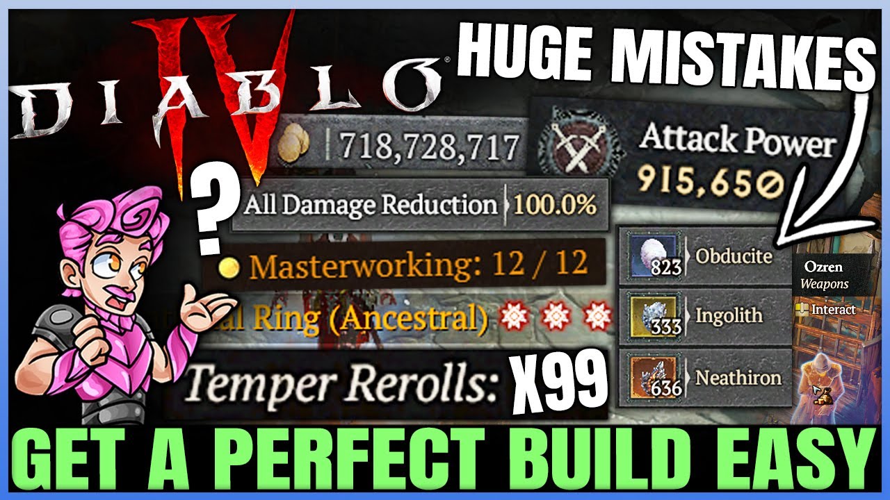 Diablo 4 - Stop THESE Mistakes - Free Greater Affix Gear, Easy Masterworking, Temper Trick ...