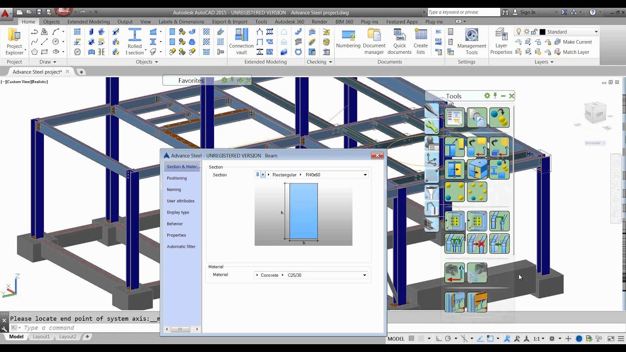 17 - Creating concrete foundations with Autodesk Advance Steel - YouTube