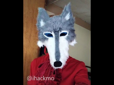 How to Make Wolf Mask with Fur - YouTube