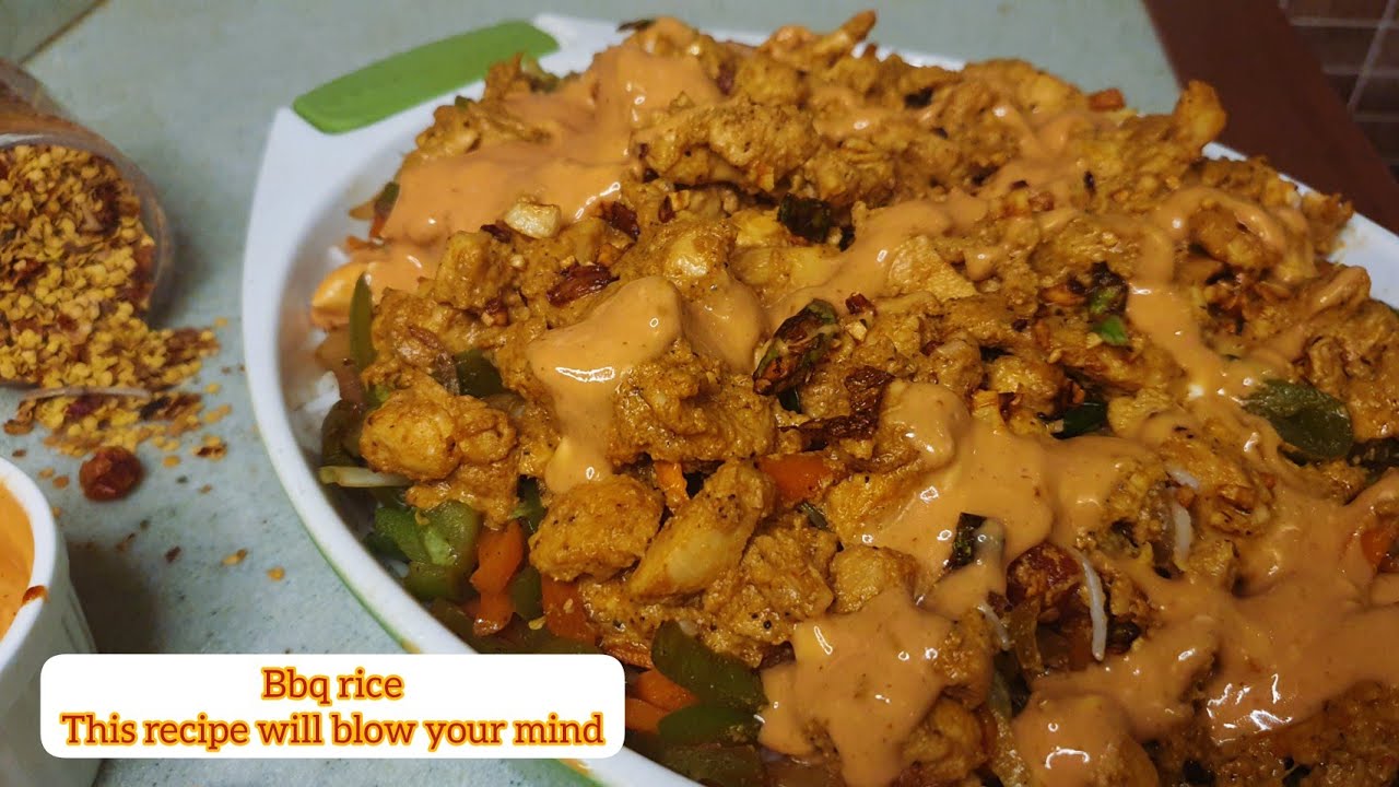 Chicken BBQ rice recipe | barbeque and rice platter - YouTube