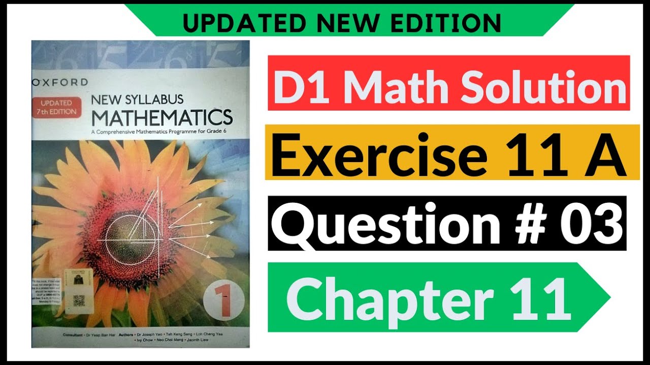 Exercise 11a Question 3 Oxford Math Updated New Edition | D1 Maths ...