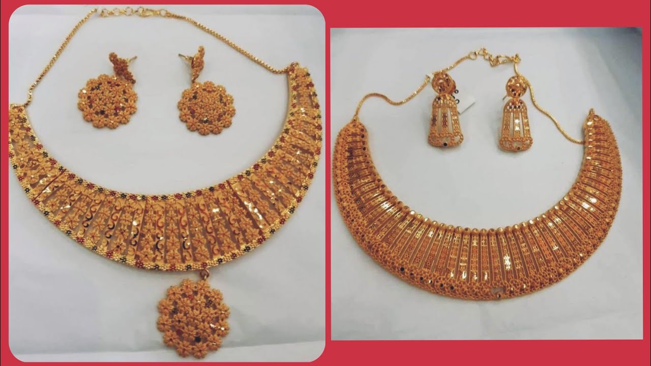 Latest Beautiful And Attractive Gold Chokar Necklace Design With Matte ...