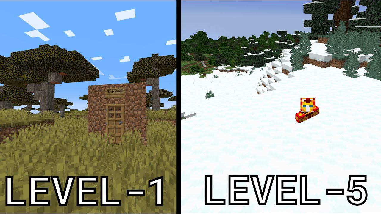 5 levels of Minecraft secret bases - YouTube
