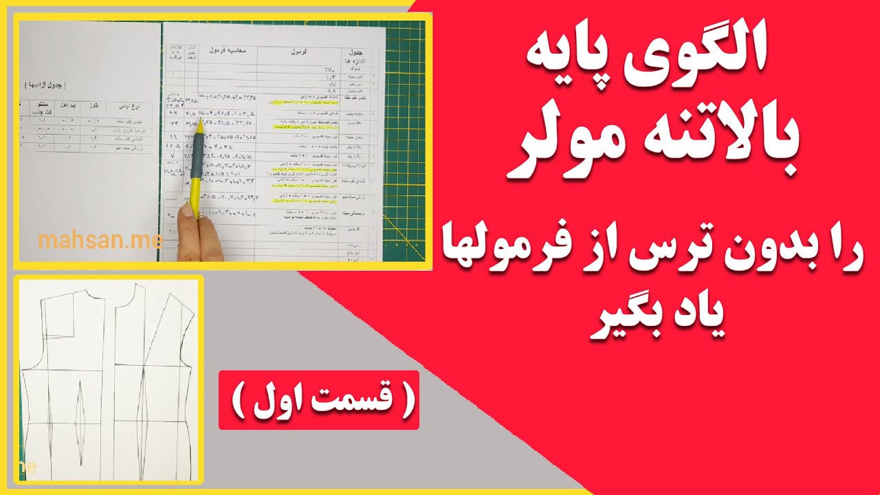 آموزش رسم الگوی پایه بالاتنه با متد مولر| اندازه گیری و نحوه کار با ...