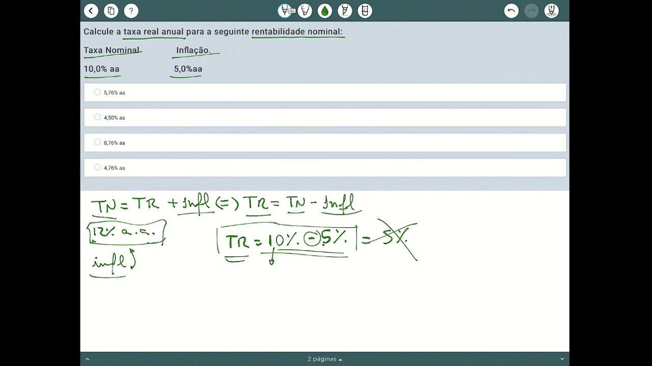 Aula 9 – Taxa nominal x taxa real- Exercício 1 - YouTube