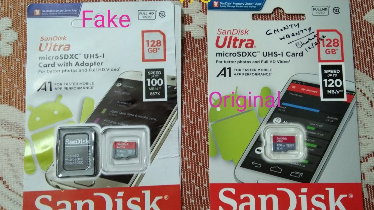 Sandisk 128 GB SD Card Fake vs Original - YouTube