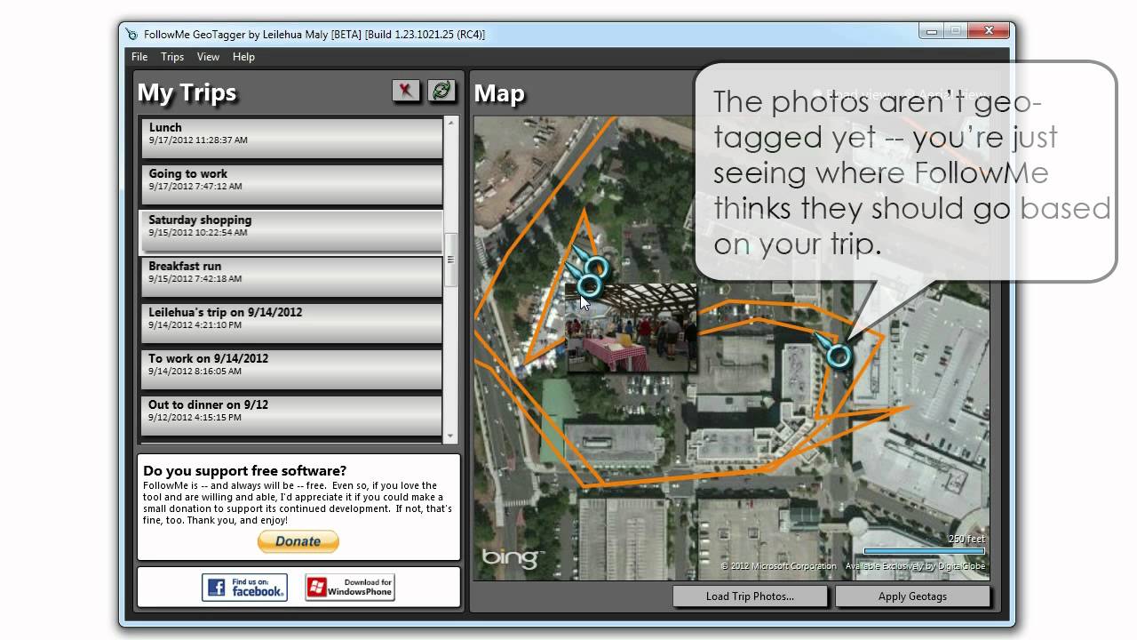 FollowMe GeoTagger: Geotagging your trip photos - YouTube