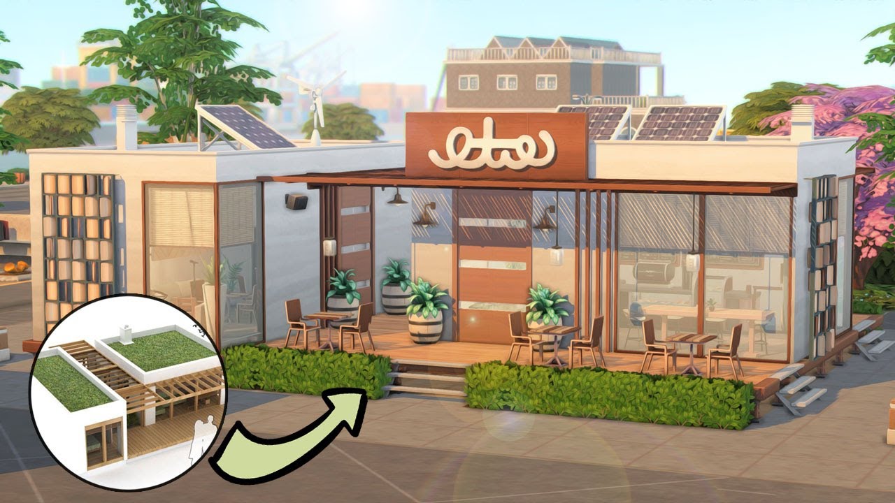 A super sleek ECO CAFE 🌿☕...(Sims 4 Speed Build) - YouTube