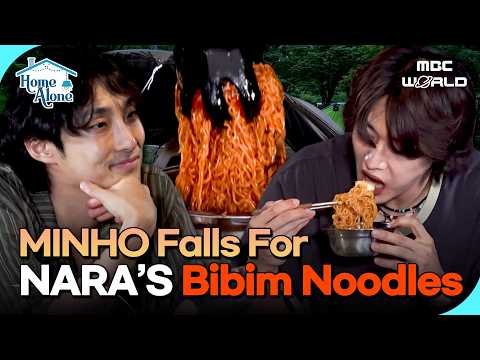 [MUKBANG] MINHO & KIAN Devour Bae Nara's Bibim Ramyeon After a Run!🍜#Ramyeon #Mukbang