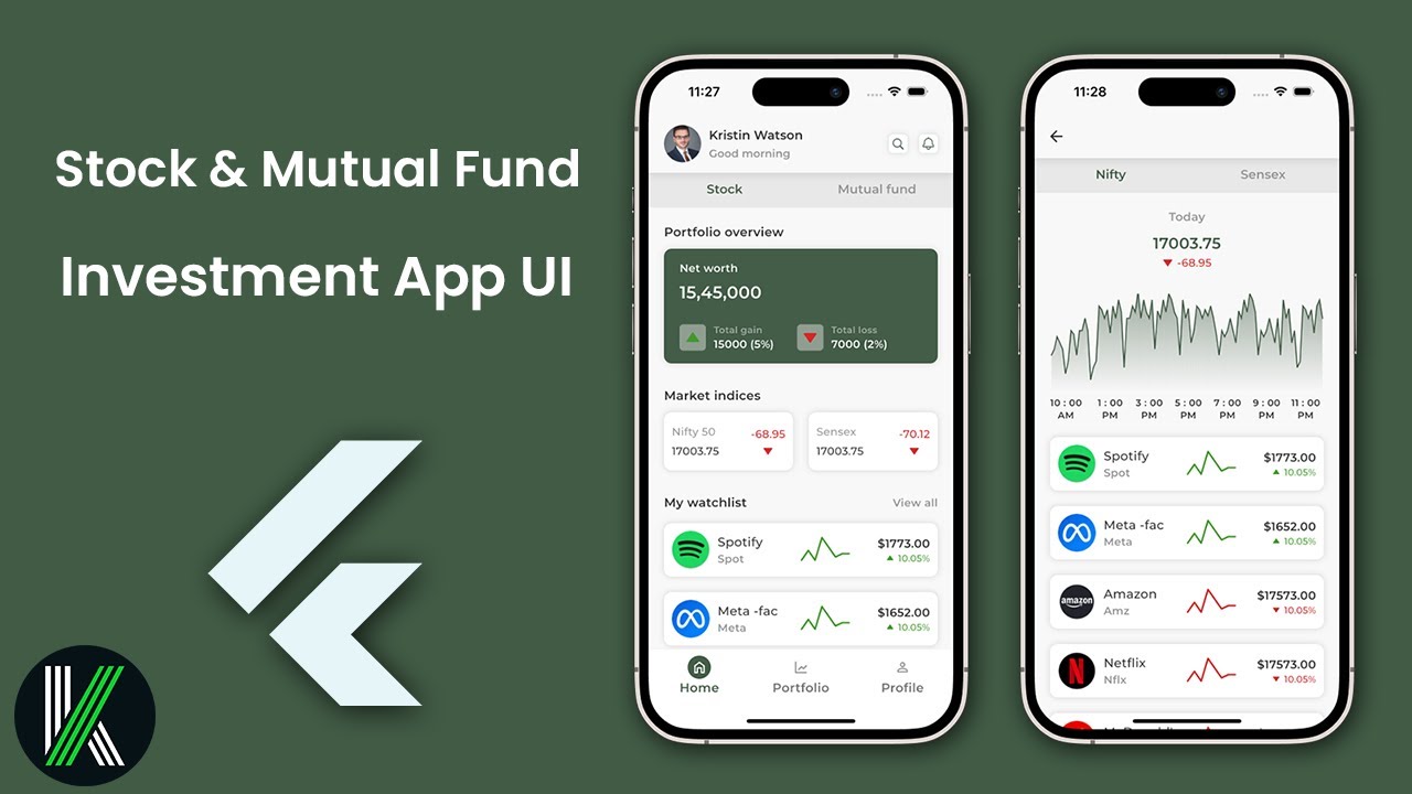 Stock & Mutual Fund Investment App UI in Flutter | Smart Invest | Multi ...
