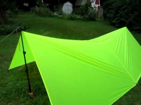 DIY 8 by 10 silnylon tarp - YouTube