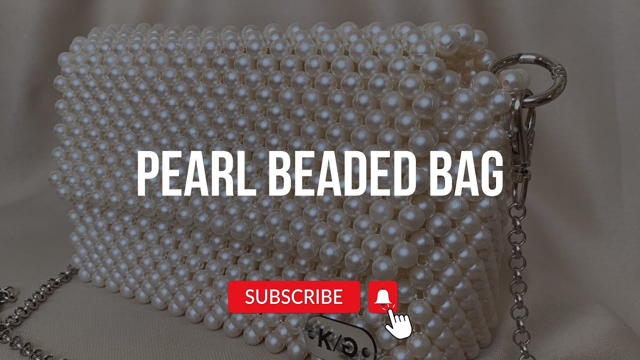 How to make pearl beaded bag / diy beaded bag / how to make beaded bag ...