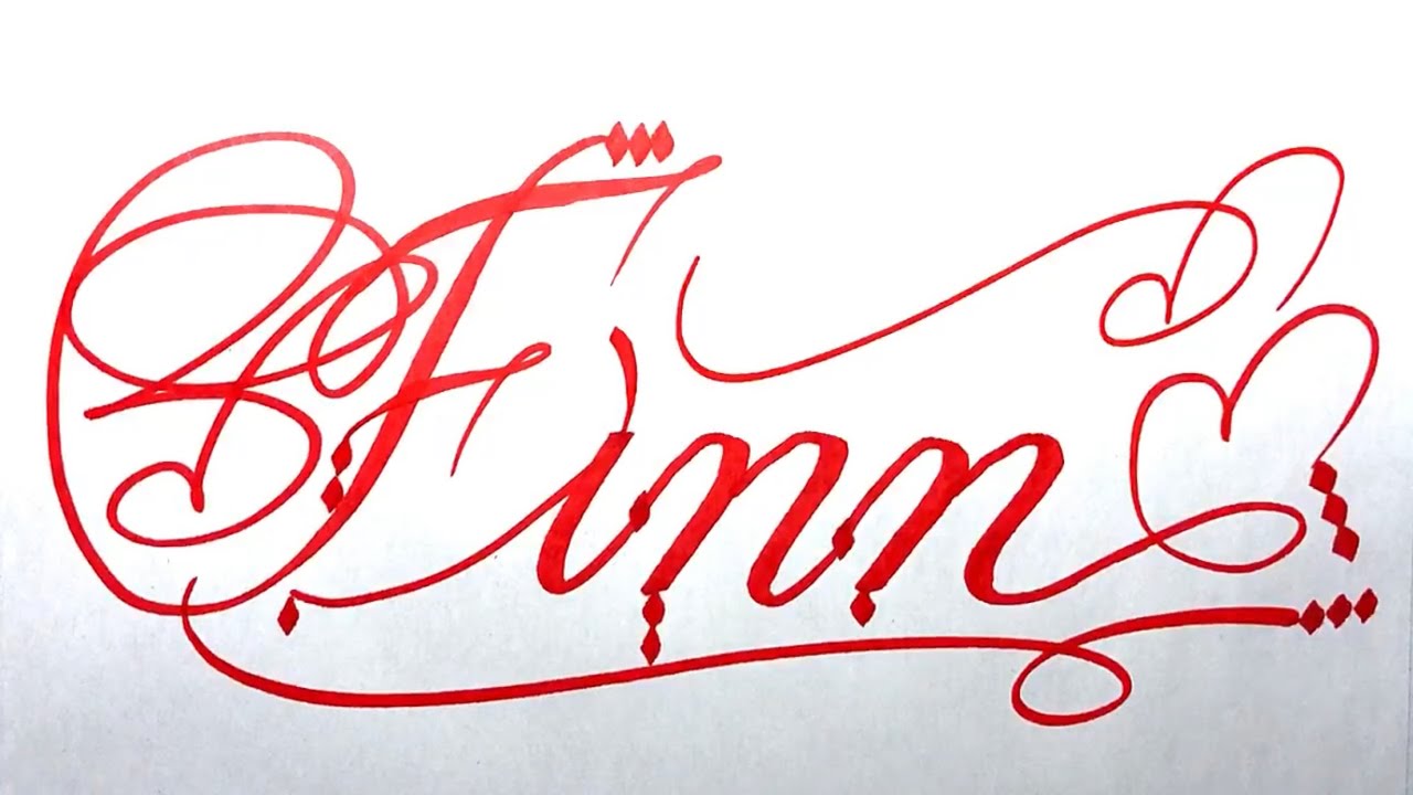 Finn Name Signature Calligraphy Status | How to write with Cut Maker # ...