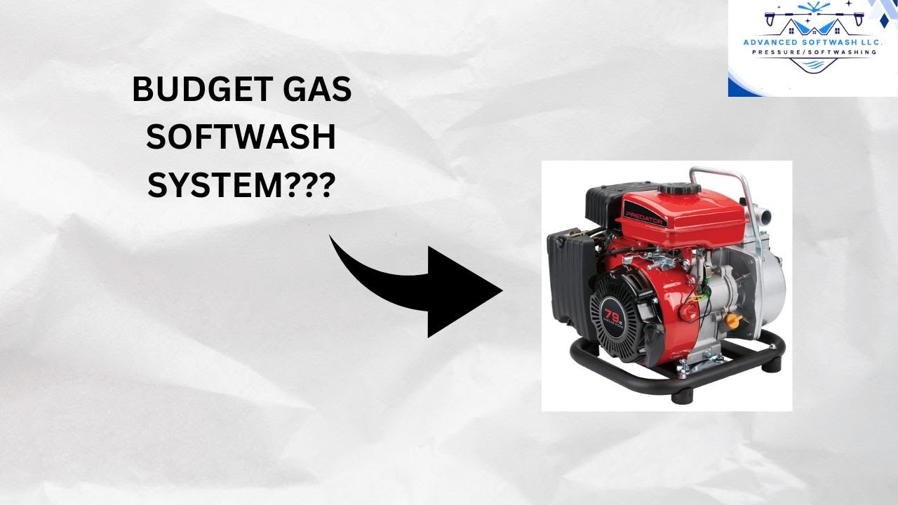 "BUDGET" Gas Softwash System - PREDATOR 1 inch water pump - YouTube