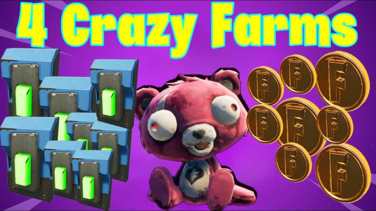 FORTNITE ⭐4 CRAZY FARM TEDDY COIN BUTTON E XP ERT - 4 UNIQUE ROOMS ...