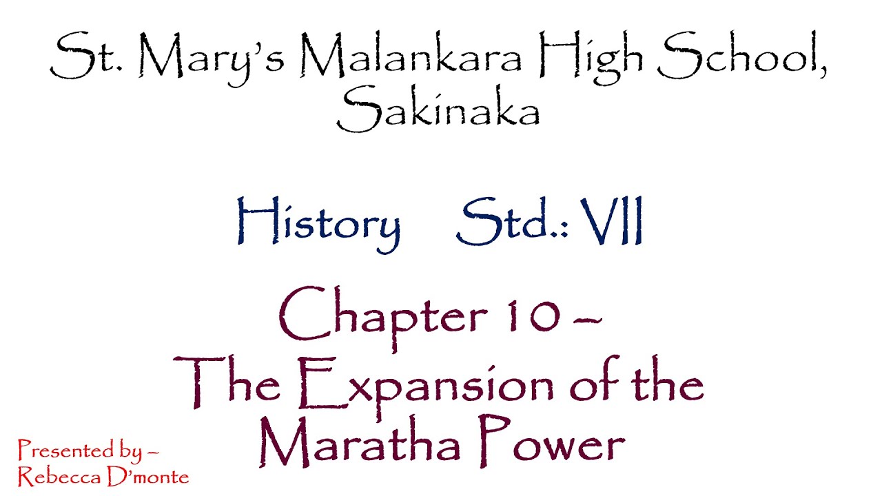 Standard: VII , Subject: History , Topic: The expansion of the Maratha ...