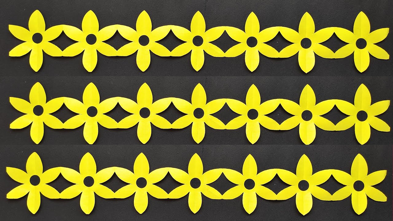 Easy Paper Cutting Decoration Ideas | Paper Flower Border Designs ...