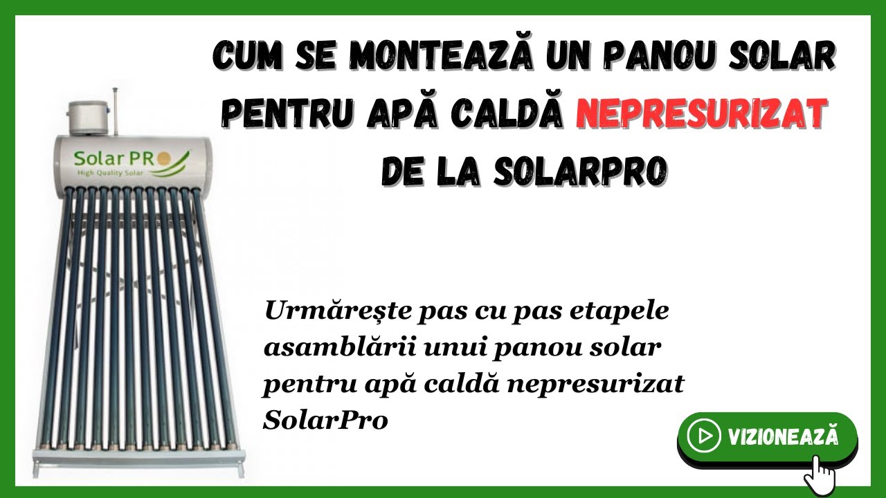 Montaj Panou Solar Nepresurizat Apă Caldă - SolarPro - YouTube