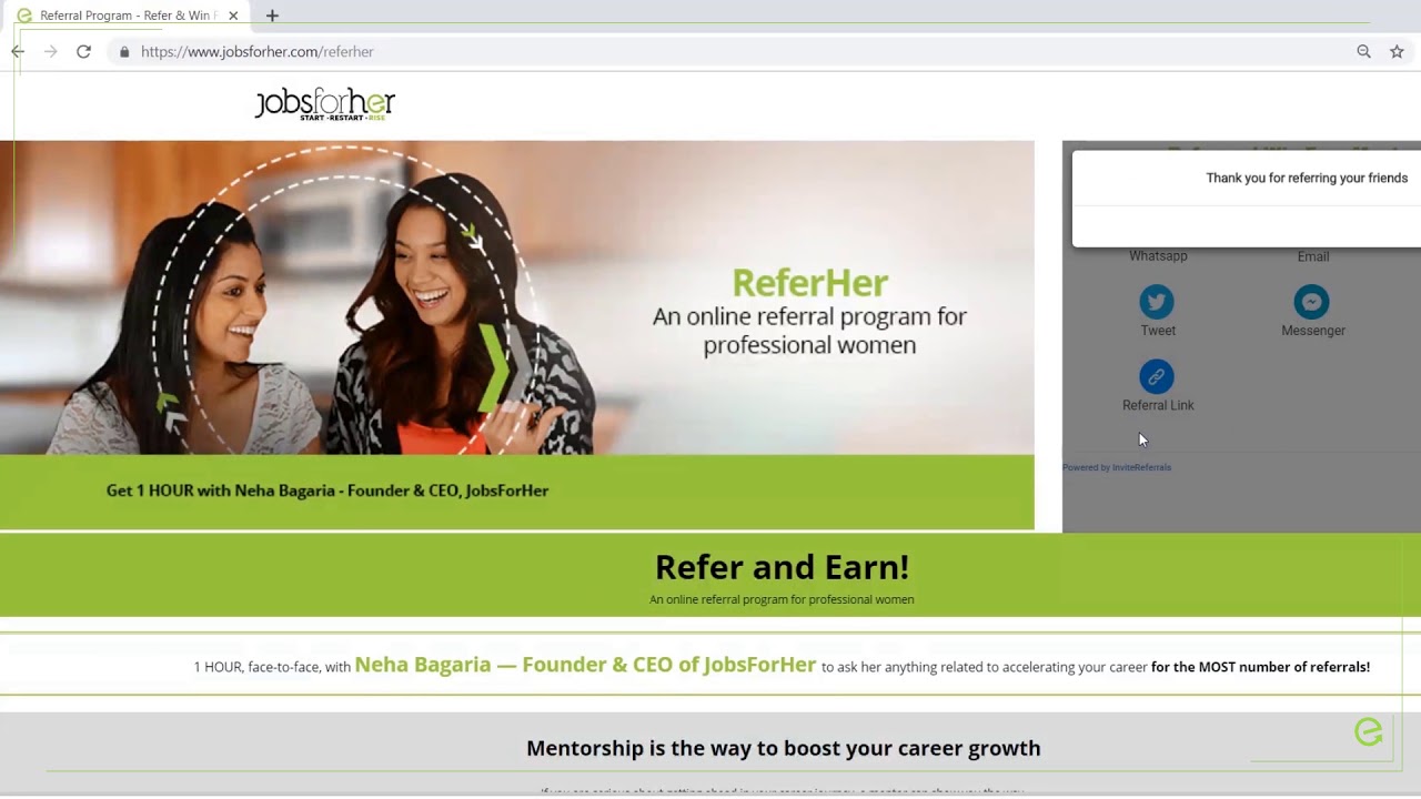 ReferHer — JobsForHer’s online referral program for women - YouTube