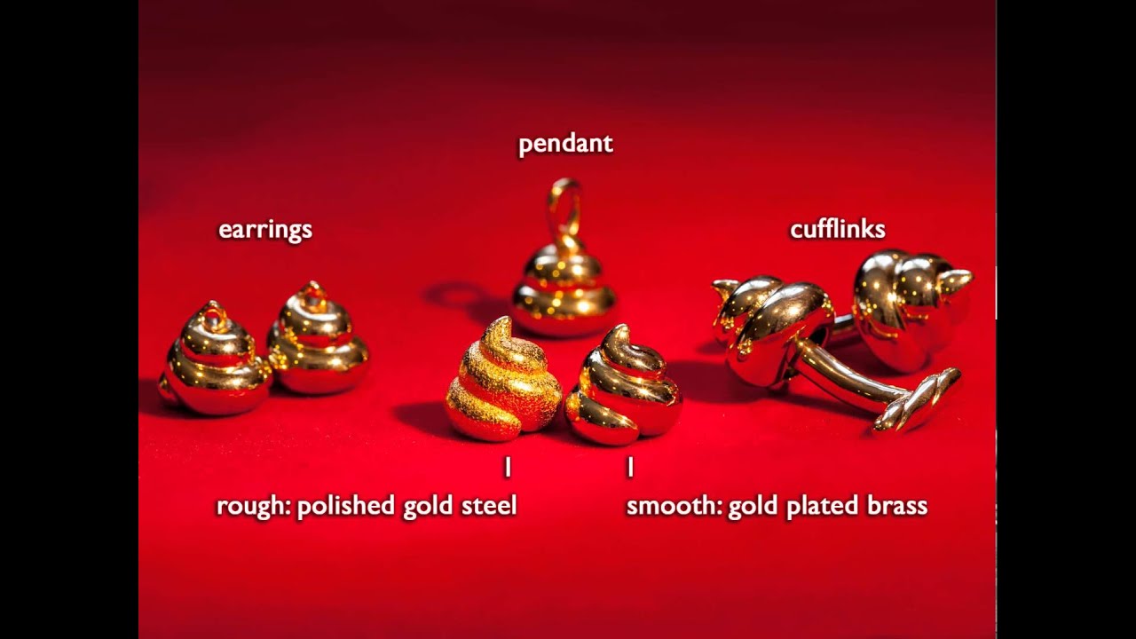 Lucky Golden Poo Cufflinks 3D print model from CGTrader.com - YouTube