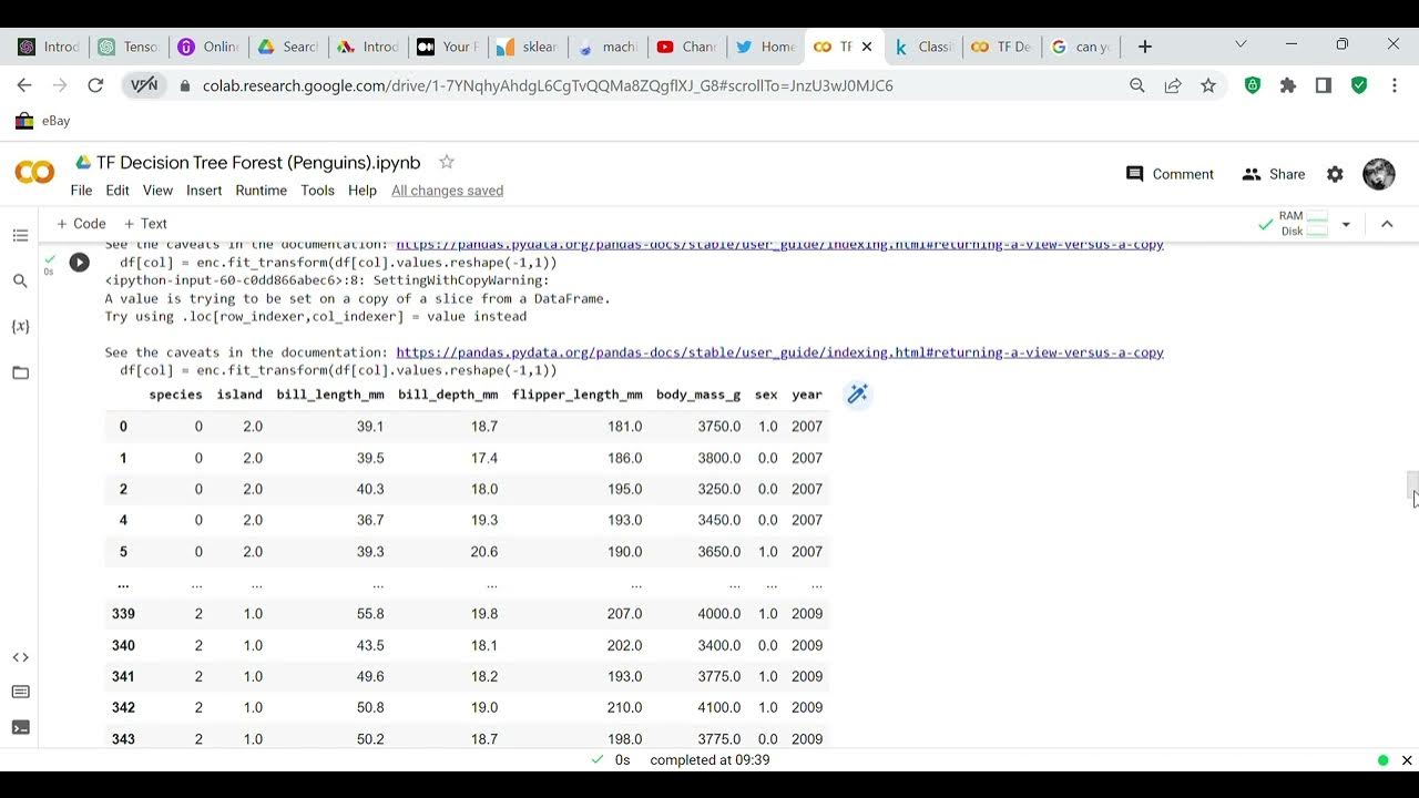 Code review: Tensorflow Gradient Boosting Trees and Random Forest with Penguin dataset - YouTube