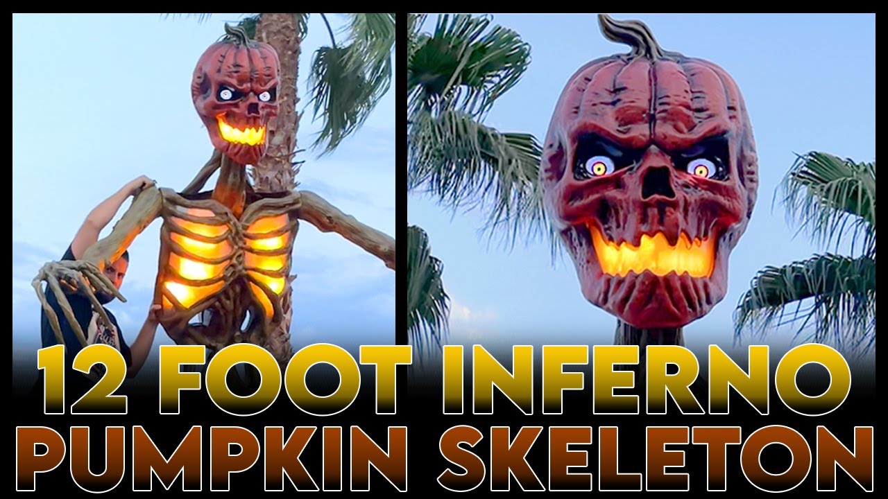 Unboxing the EPIC 12 ft Inferno Pumpkin Skeleton! Home Depot Halloween ...