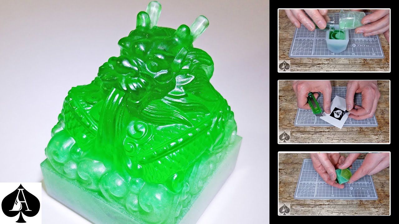 Does it Work? Custom UV Rubber Stamp Kit with Epoxy Resin Dragon Handle ...