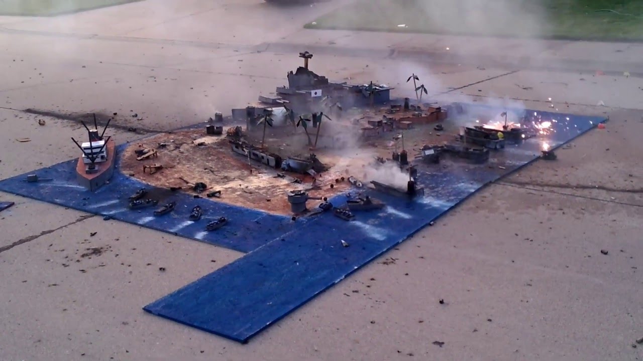 2015 Fireworks Battle Aftermath Island Side - YouTube