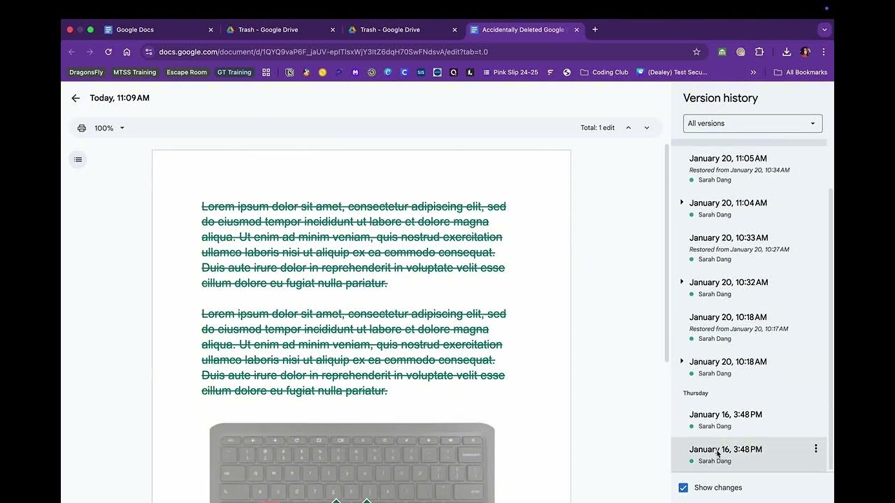 3 Ways to Fix Deleted Text on Google Docs / Undo Shortkeys / Restore ...